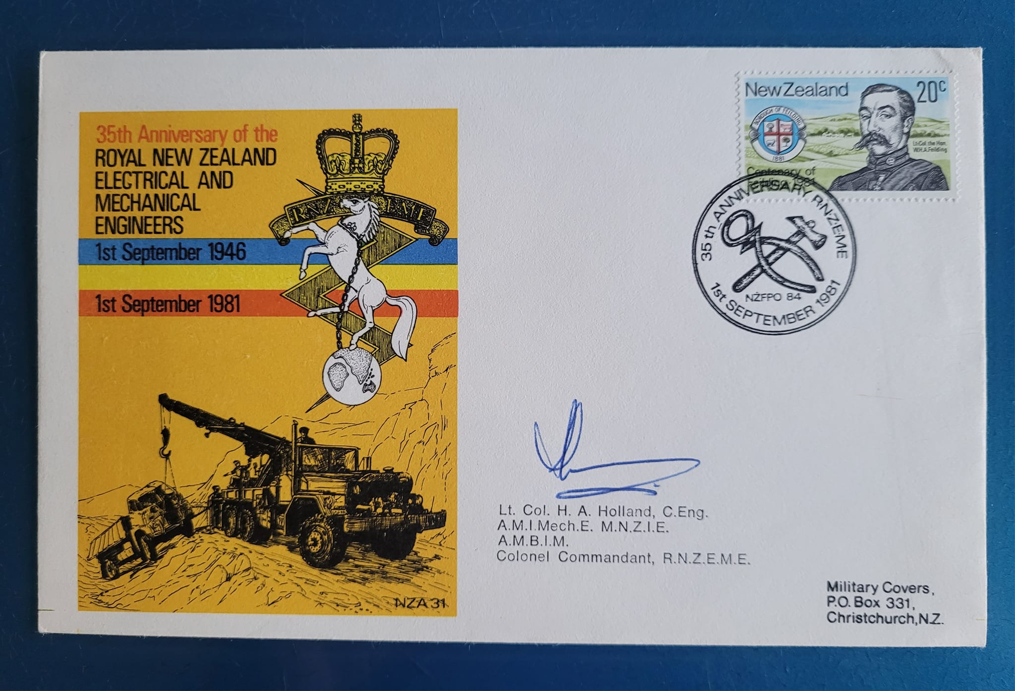 RNZAOC First Day Covers | "To the Warriors Their Arms"